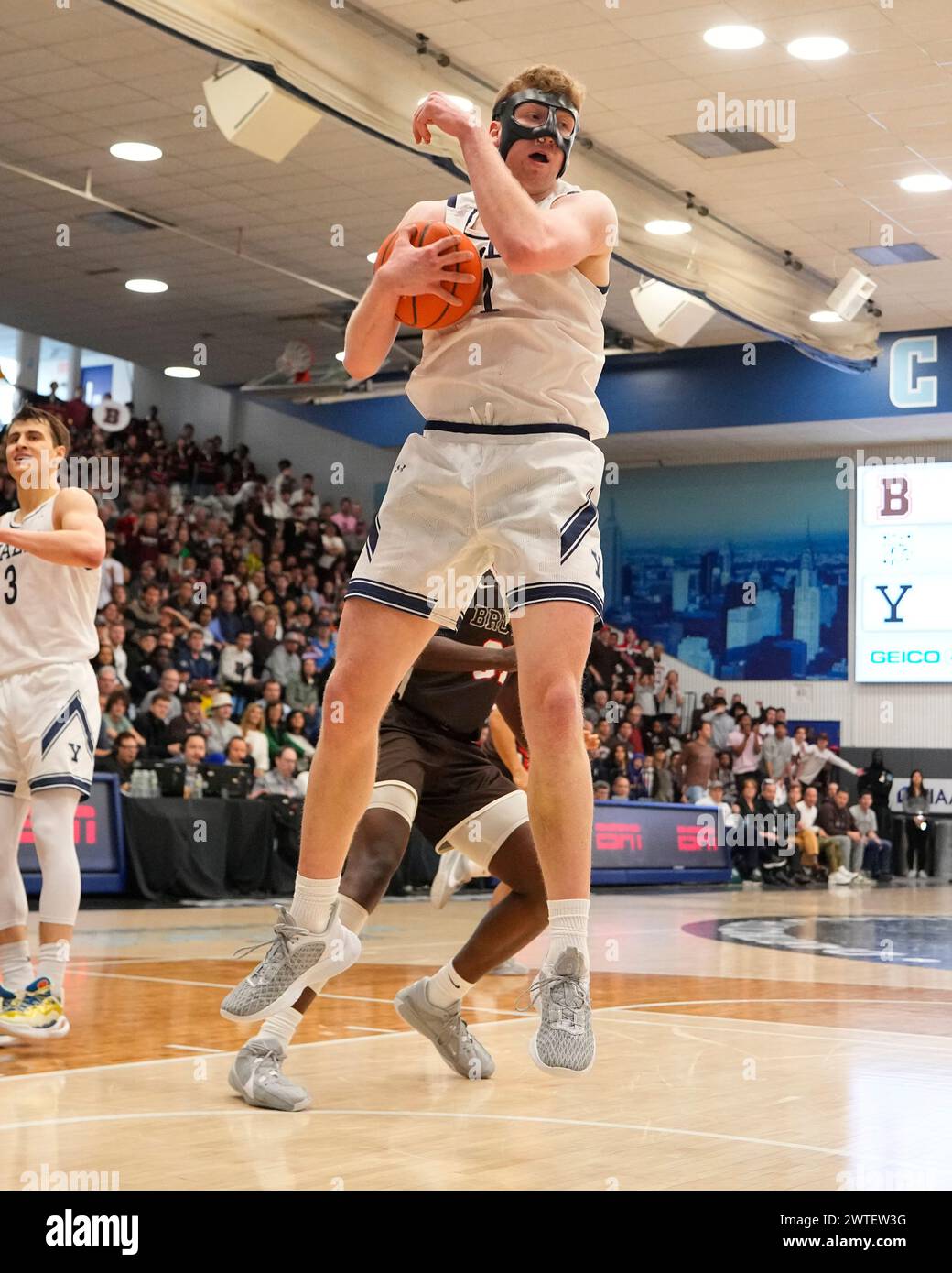 NEW YORK, NY - MARCH 17: Yale Bulldogs Forward Danny Wolf (1) grabs a ...
