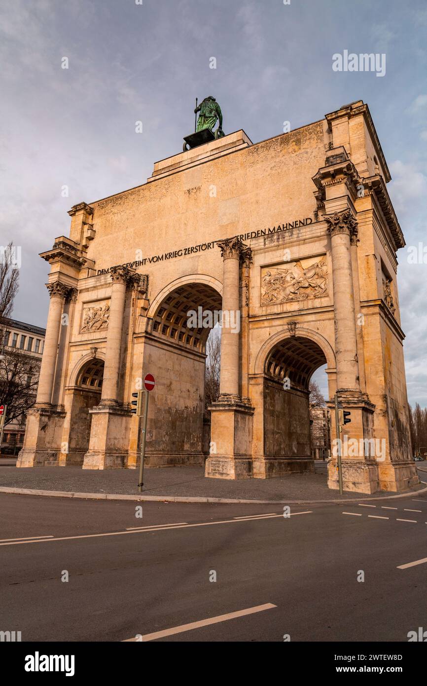 The Siegestor, The Victory Gate in Munich is a three arched memorial ...