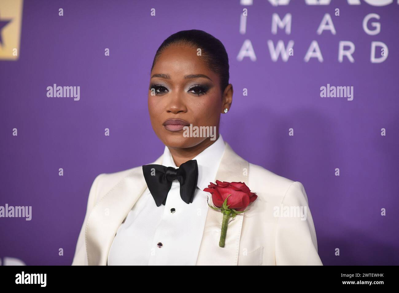 Keke Palmer arrives at the 55th NAACP Image Awards on Saturday, March ...