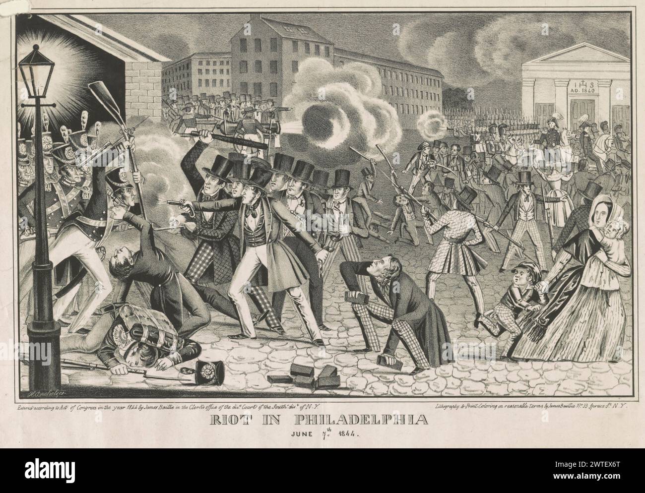 Title: Riot in Philadelphia, June [i.e. July] 7th 1844 / H. Bucholzer ...