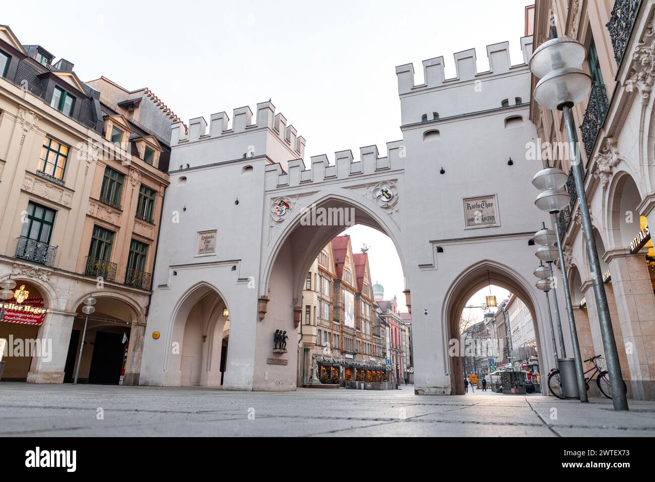 Munich, Germany - December 23, 2021: The historical Karlstor, Karl's ...