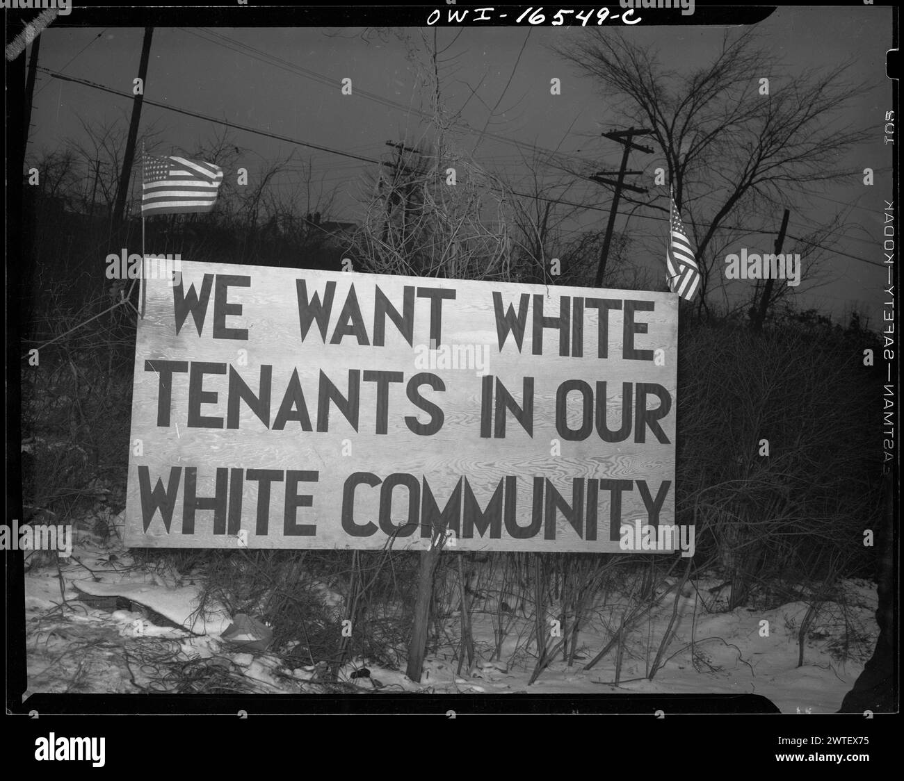 White tenants seeking to prevent Blacks from moving into the housing ...