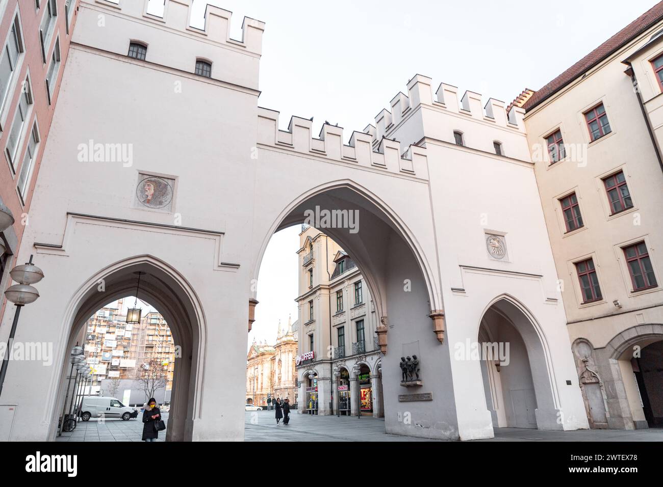 Munich, Germany - December 23, 2021: The historical Karlstor, Karl's ...