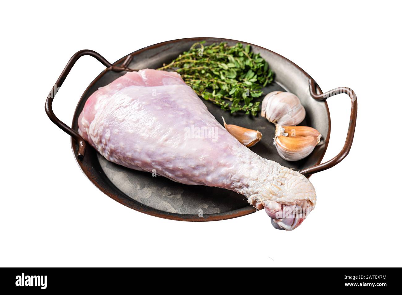 Uncooked turkey legs Drumsticks, raw Poultry meat. Isolated on white ...