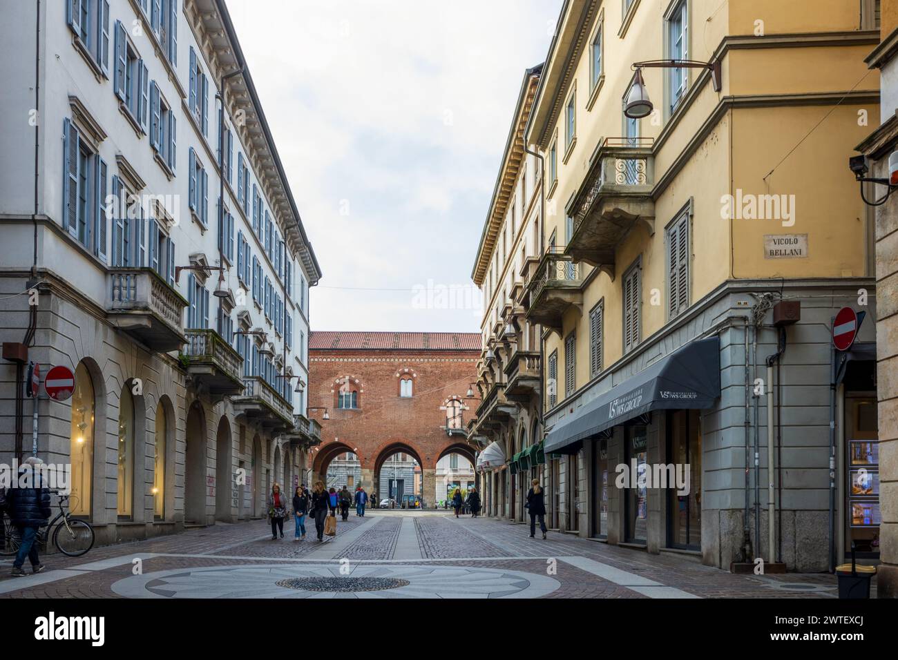 Monza, Italy - February 28, 2024: Historic buildings in the center of ...