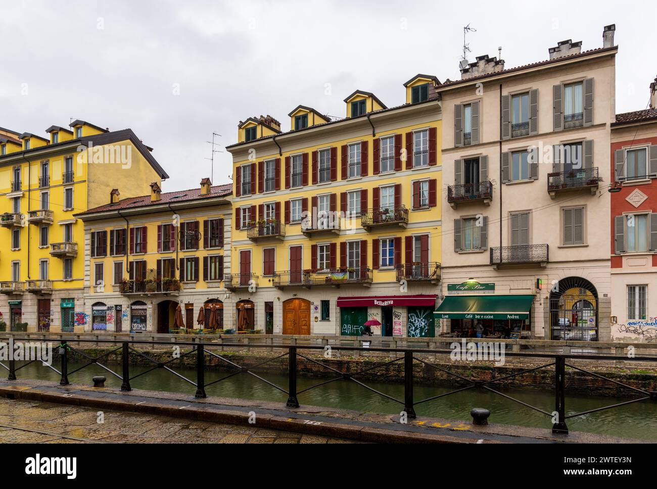 Milan, Italy - February 26, 2024: View of the Naviglio Grande canal on ...