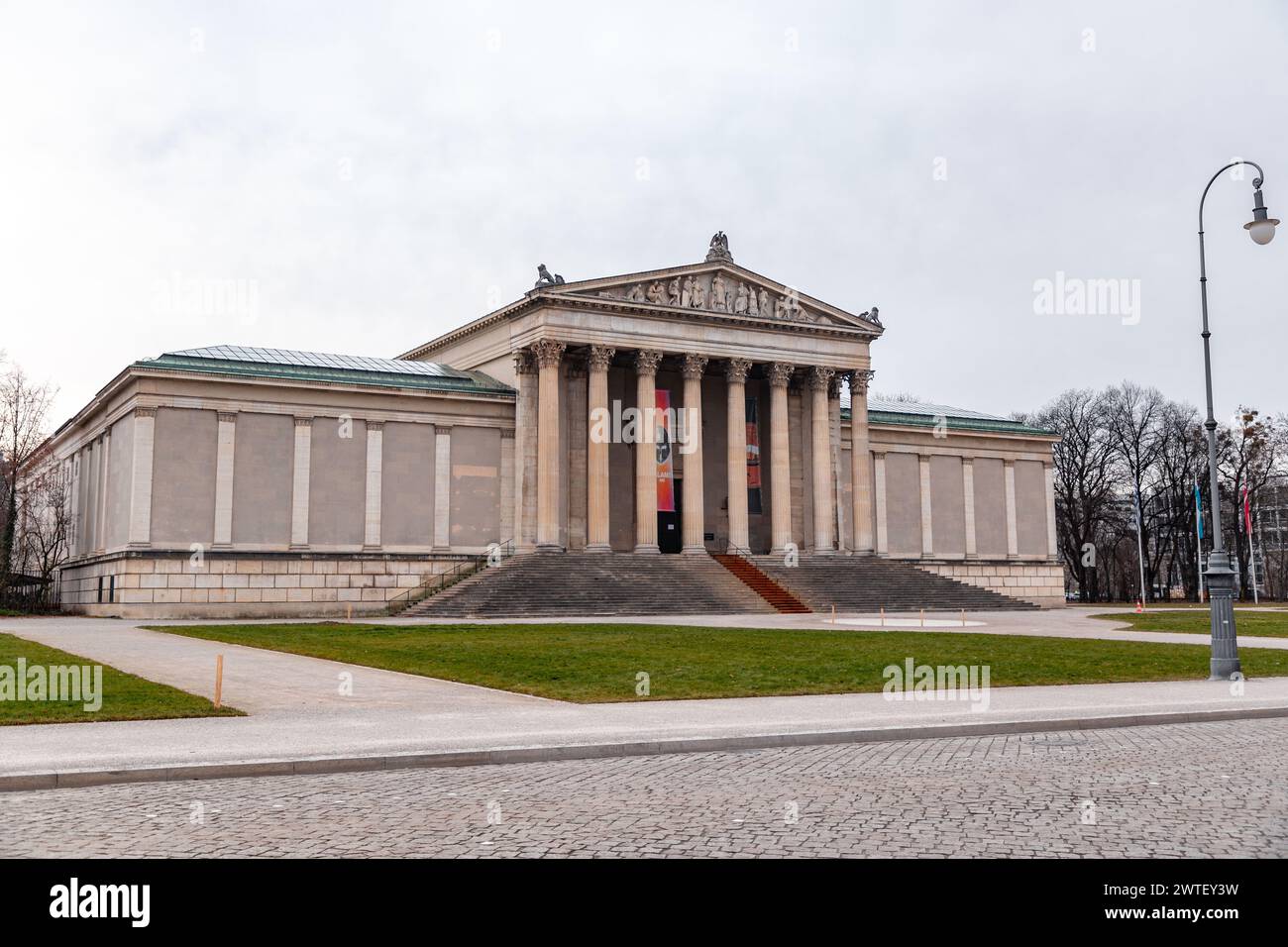 Munich, Germany - DEC 24, 2021: Konigsplatz square, built in the style ...
