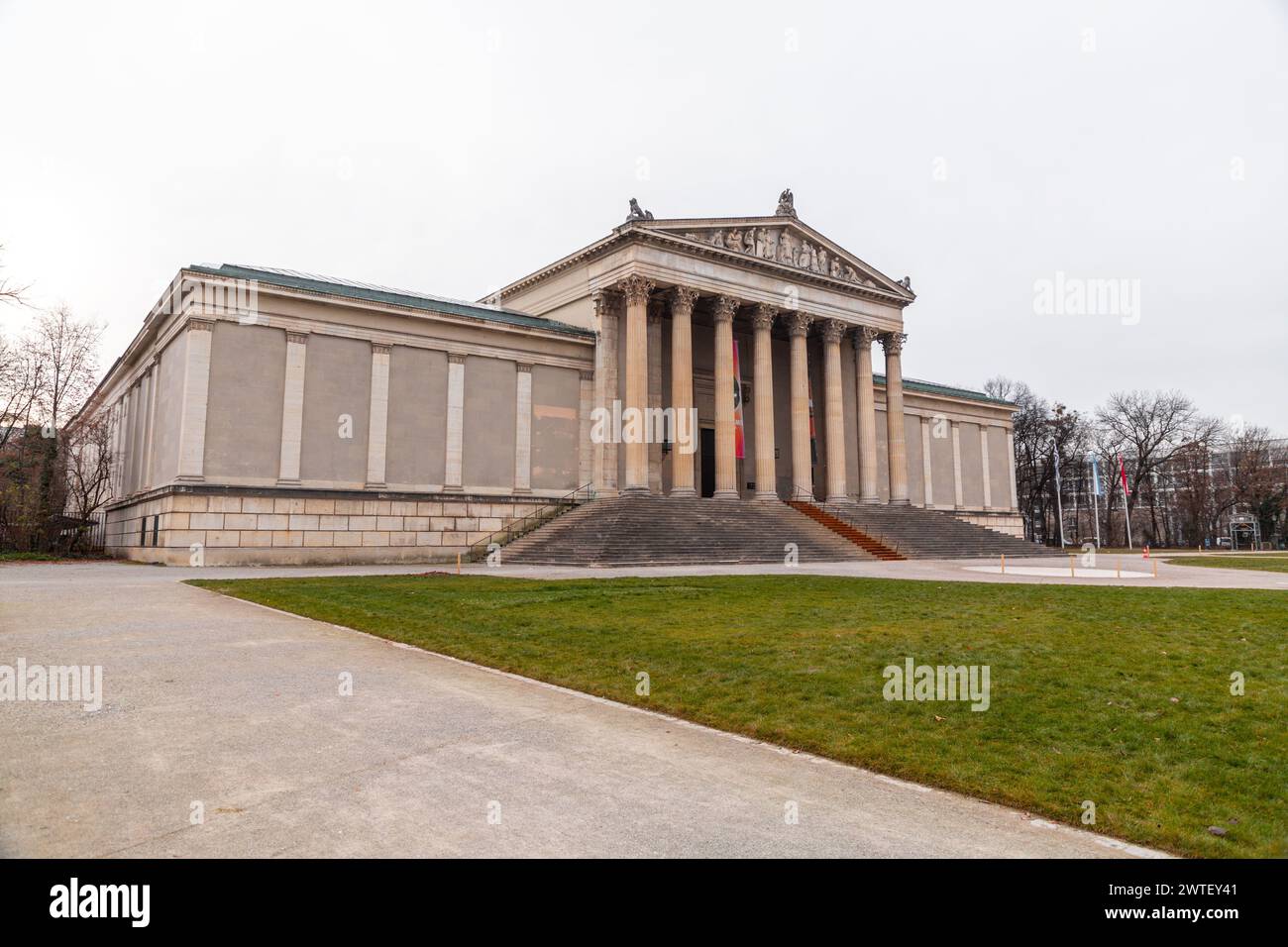 Munich, Germany - DEC 24, 2021: Konigsplatz square, built in the style ...