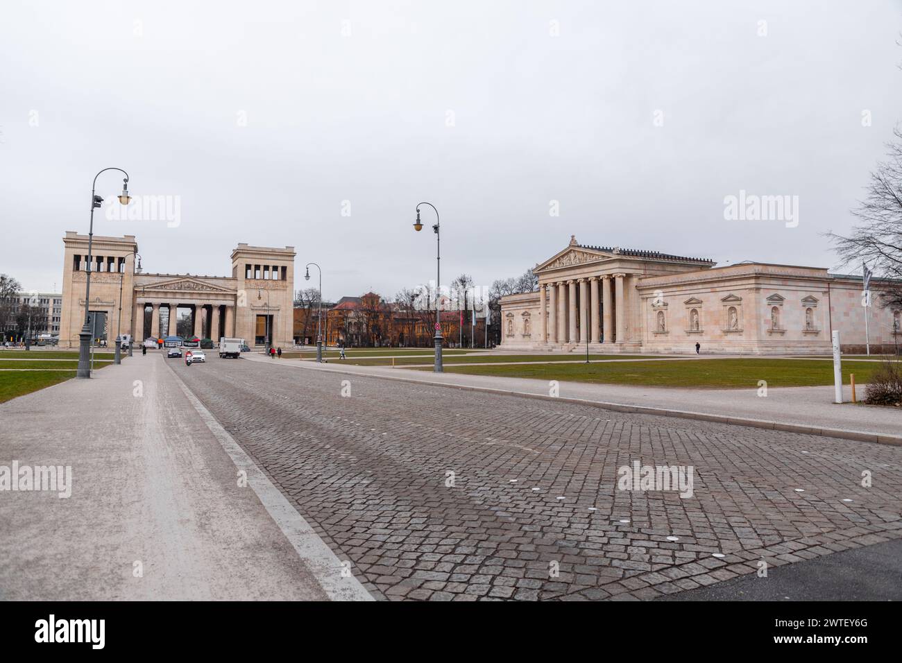 Munich, Germany - DEC 24, 2021: Konigsplatz square, built in the style ...