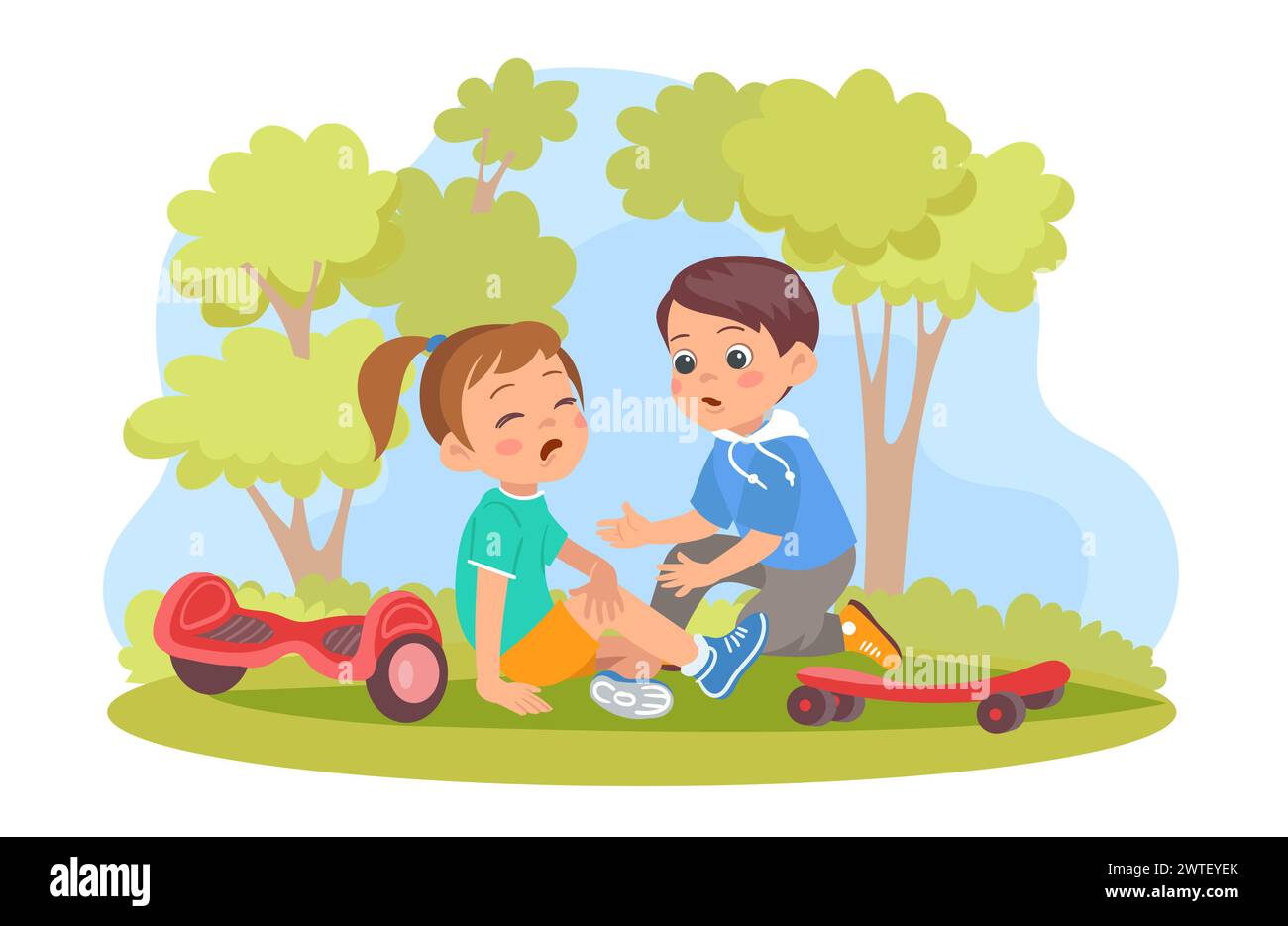 Comforting crying child Stock Vector Images - Alamy