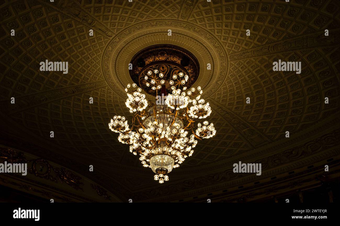 Milan, Italy - February 26, 2024: Interior of the famous La Scala Opera ...