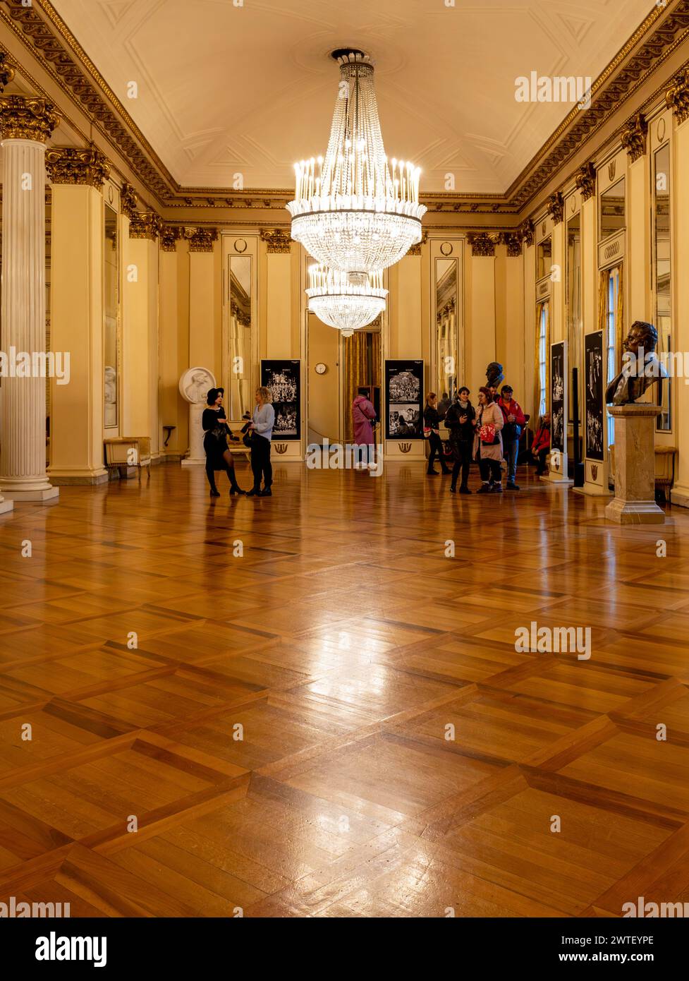 Milan, Italy - February 26, 2024: Interior of the famous La Scala Opera ...