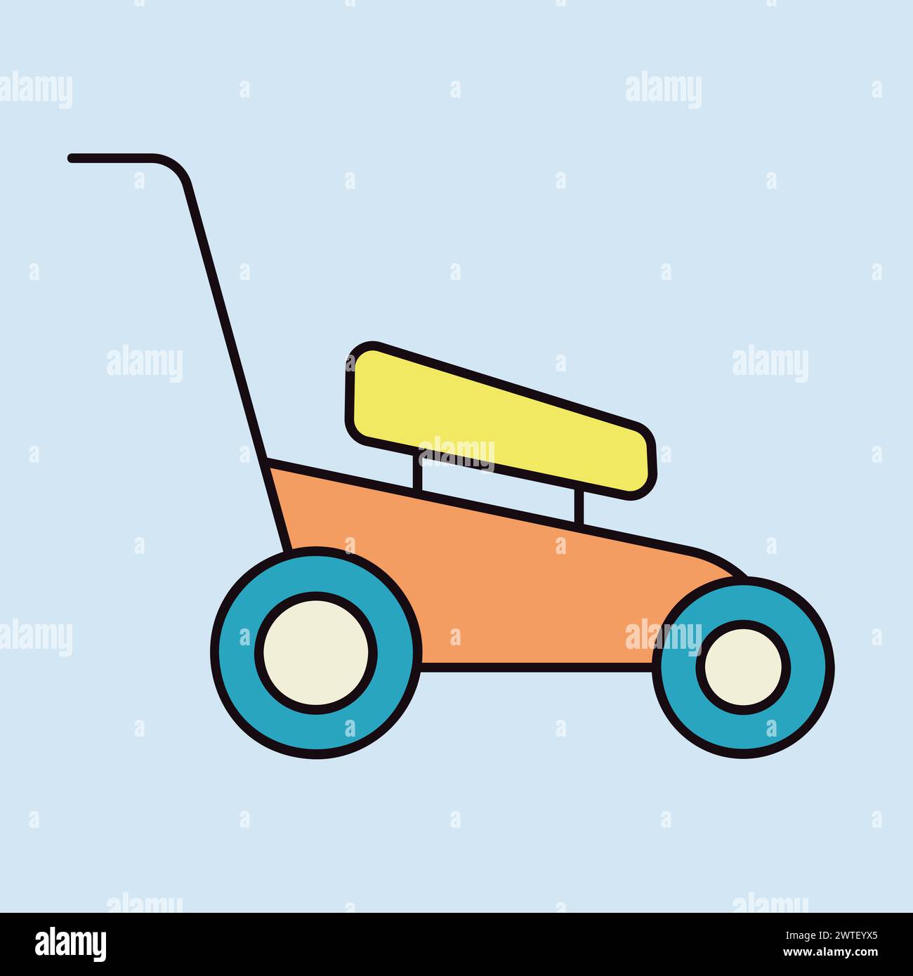 Lawn mower vector icon. Gardening grass-cutter. Graph symbol for ...