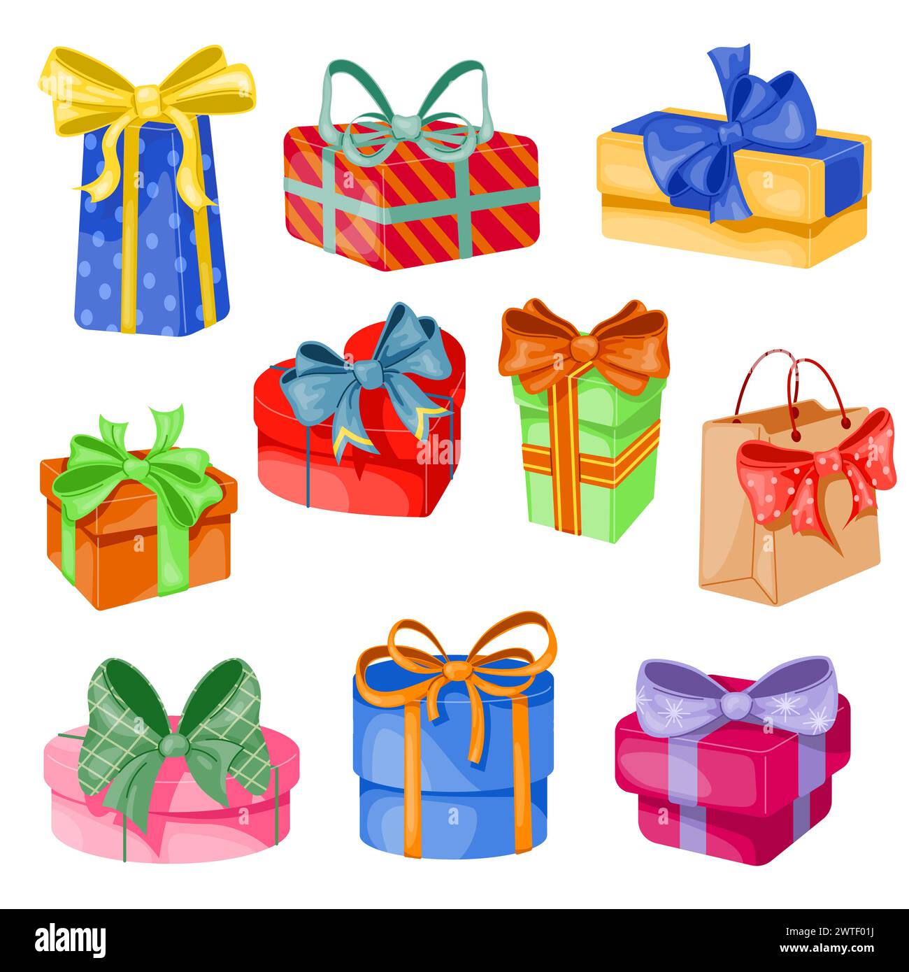 Birthday presents different shapes Cut Out Stock Images & Pictures - Alamy