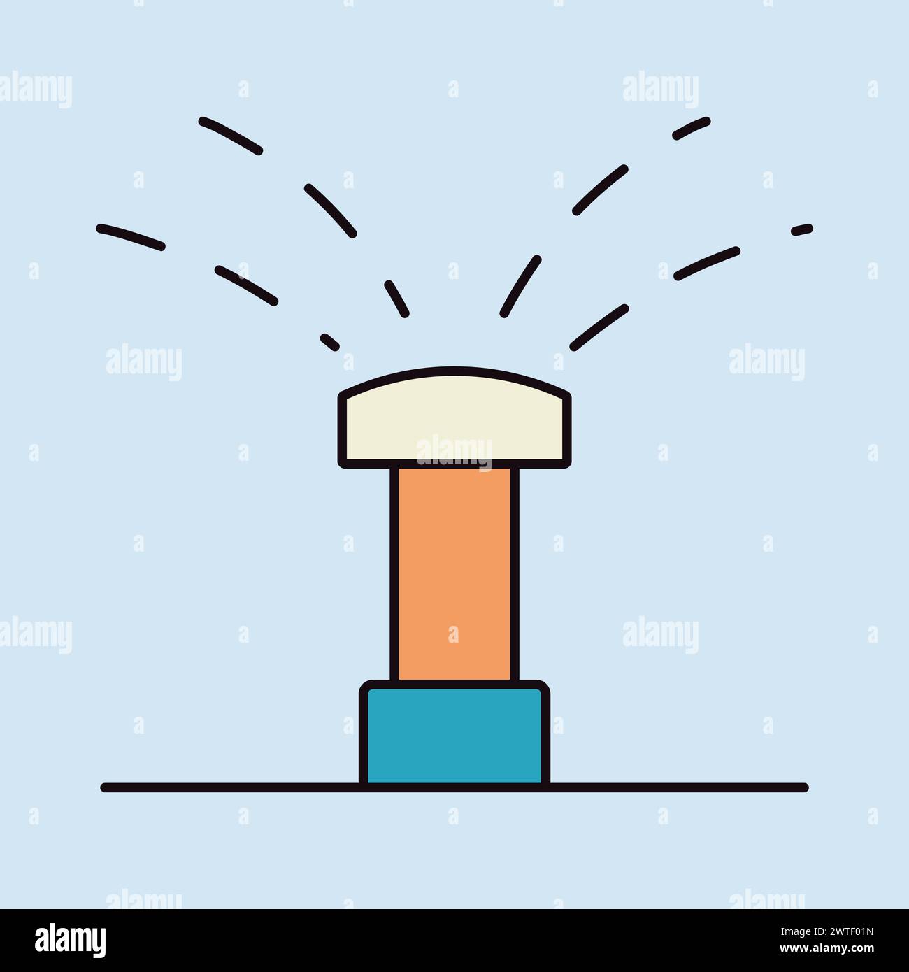 Garden automatic water sprinkler isolated vector icon. Graph symbol for ...