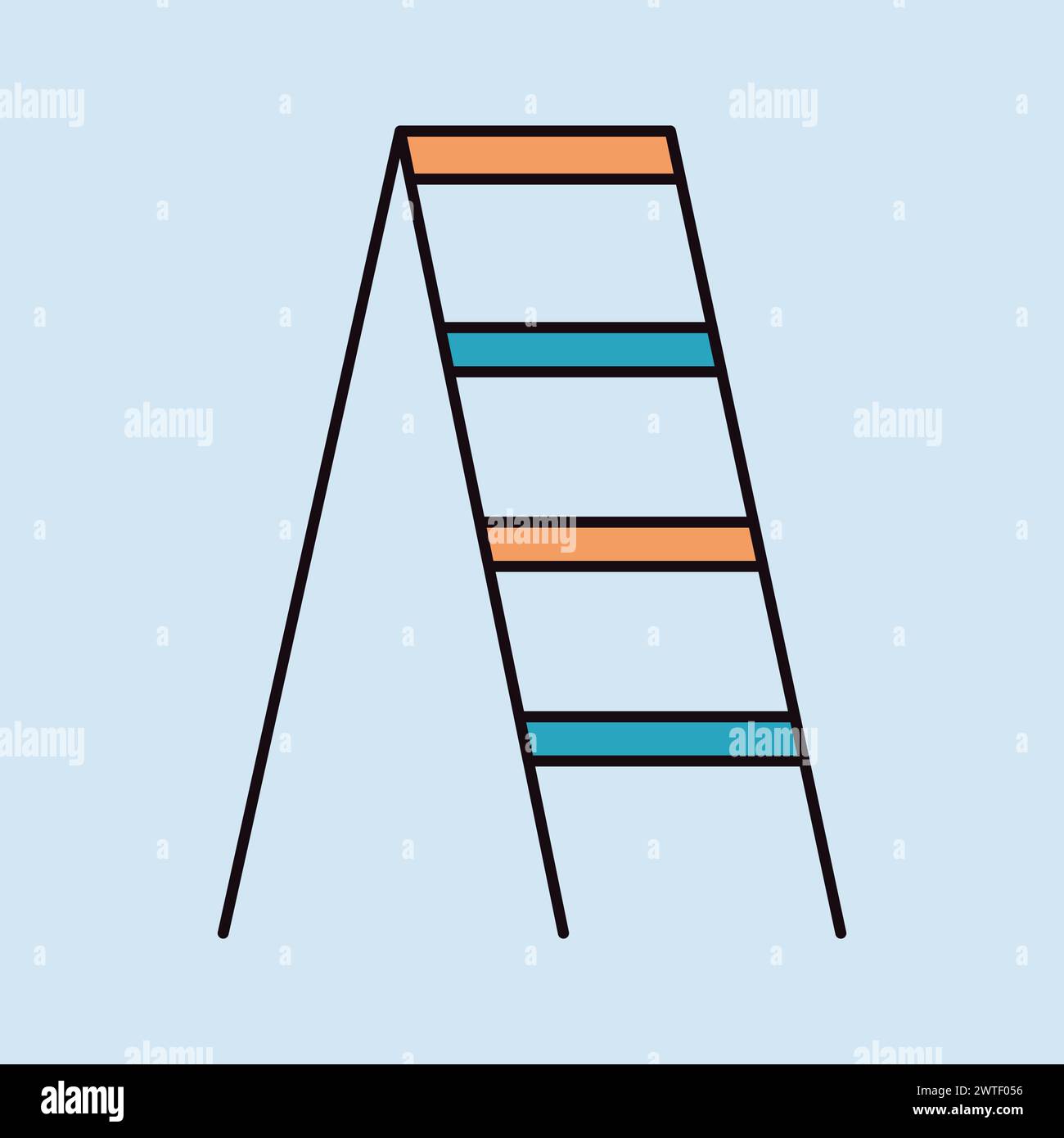 Garden stairs, stepladder vector icon. Graph symbol for agriculture ...