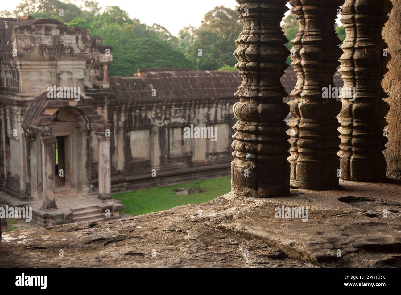 Interior view of Angkor Wat in Cambodia in South East Asia Stock Photo ...