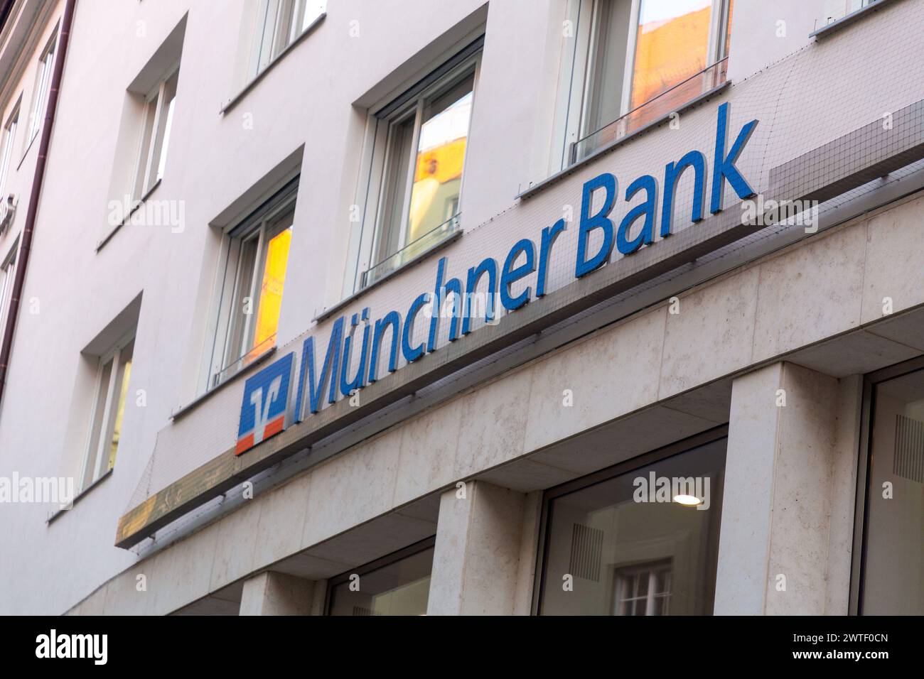 Munich, Germany - DEC 23, 2021: Munchner Bank branch in Munich, Bavaria ...