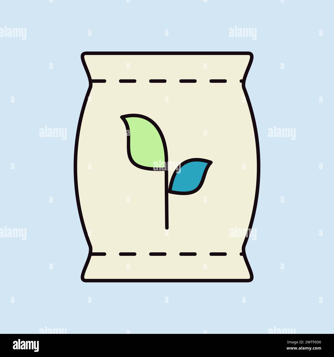 Fertilizer bag isolated vector icon. Graph symbol for agriculture ...