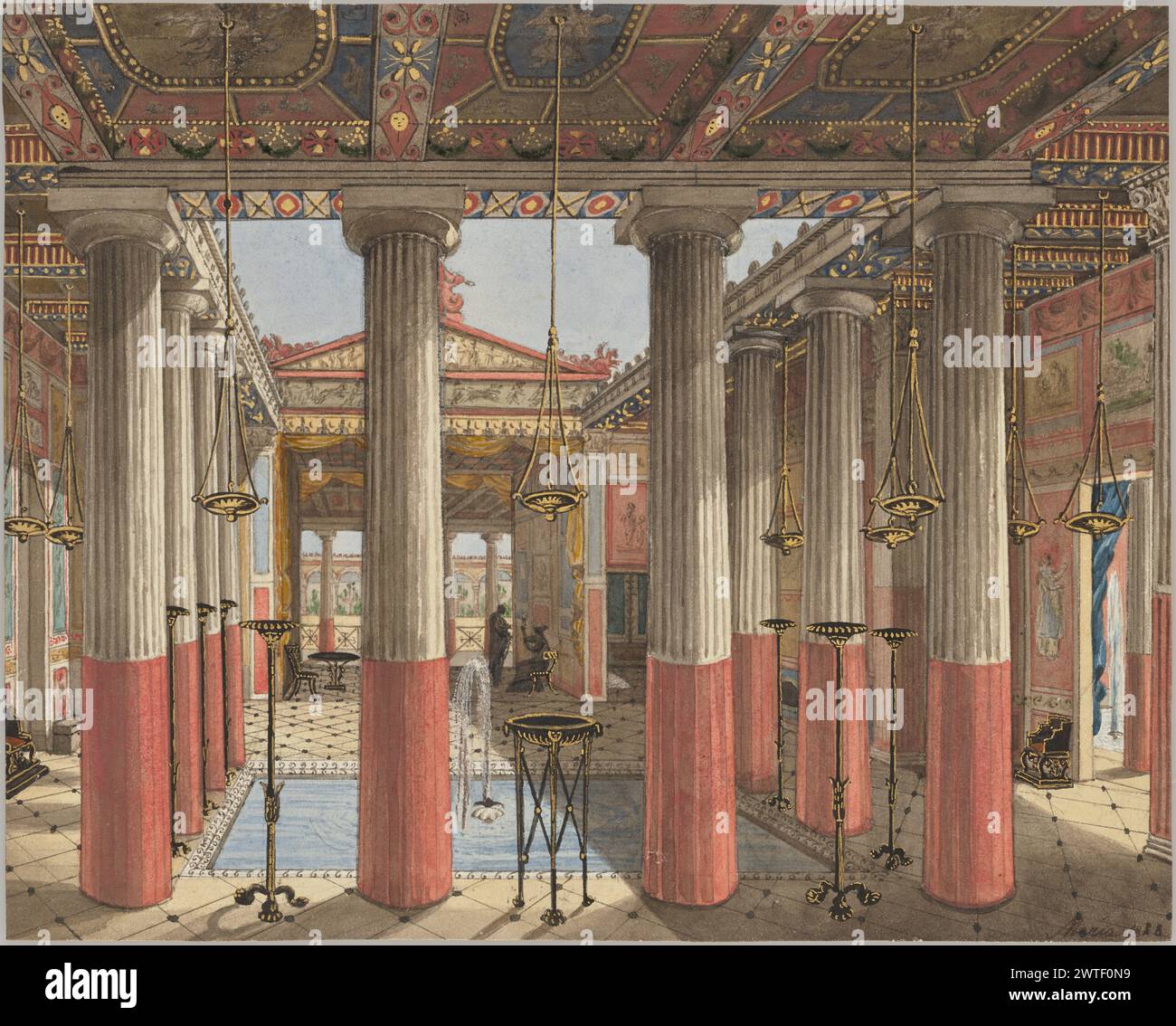 Interior of a Villa, with Fountain Pool. Frances Maria Lushington ...