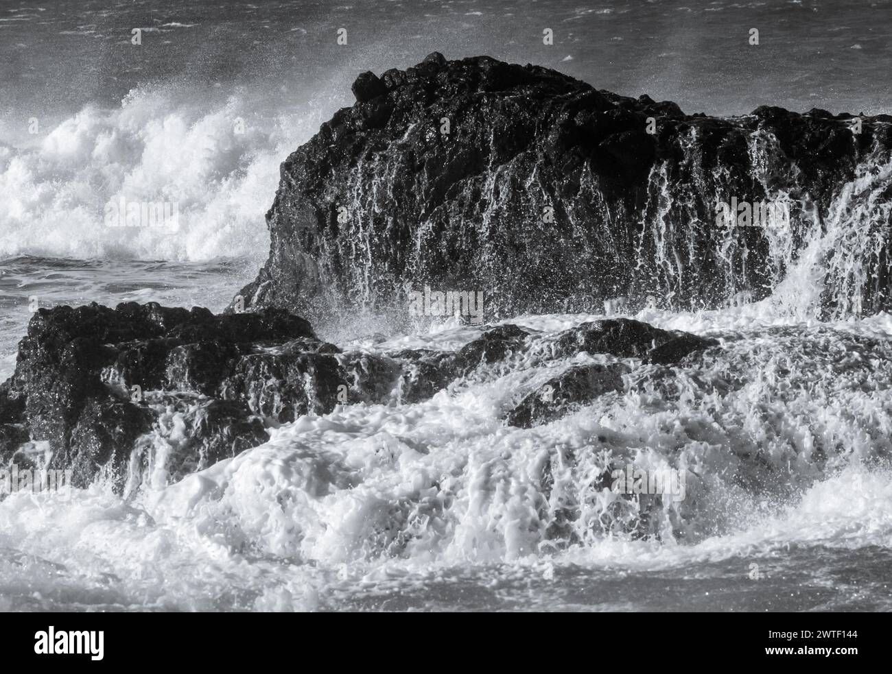 High waves at the coast after a storm Stock Photo - Alamy