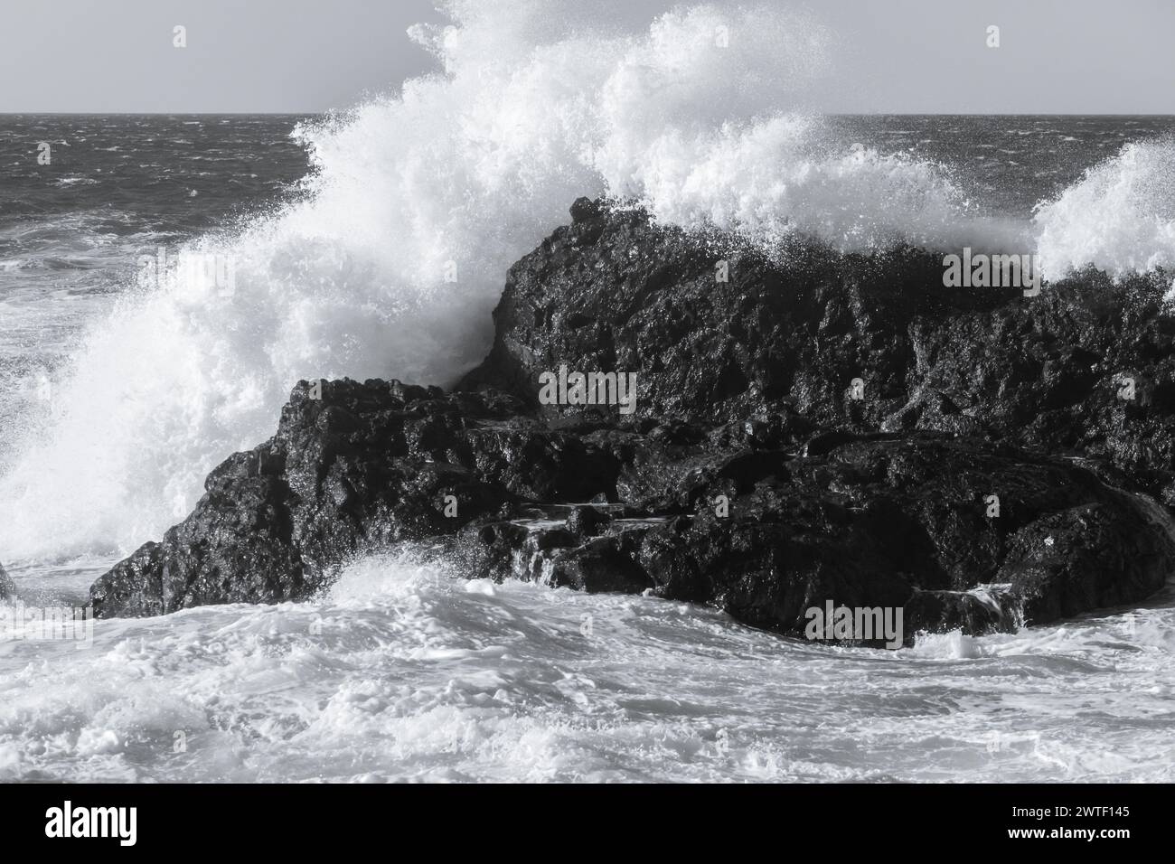 High waves at the coast after a storm Stock Photo - Alamy