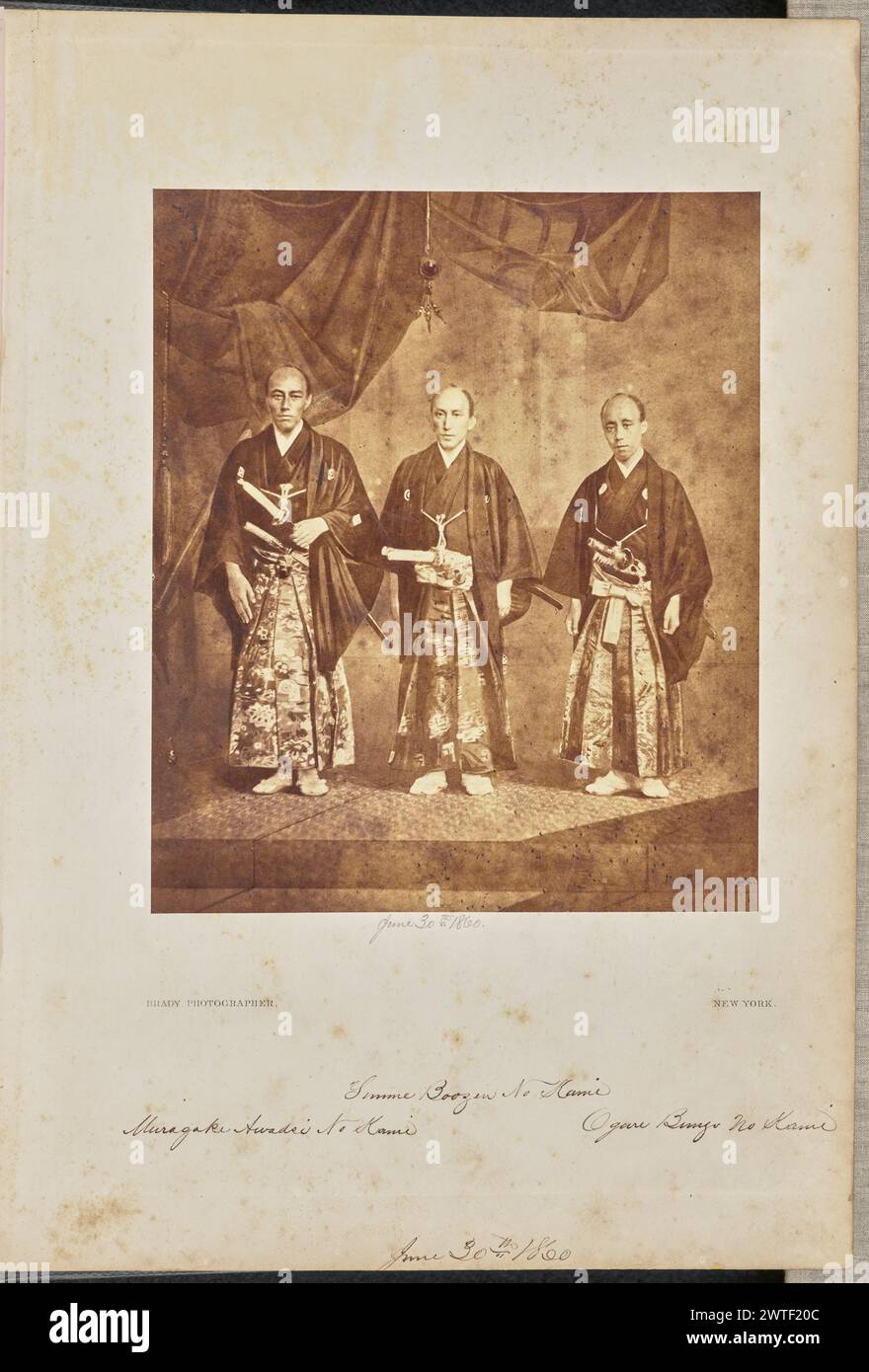 Group portrait of the chief envoys of the first Japanese Embassy to the ...
