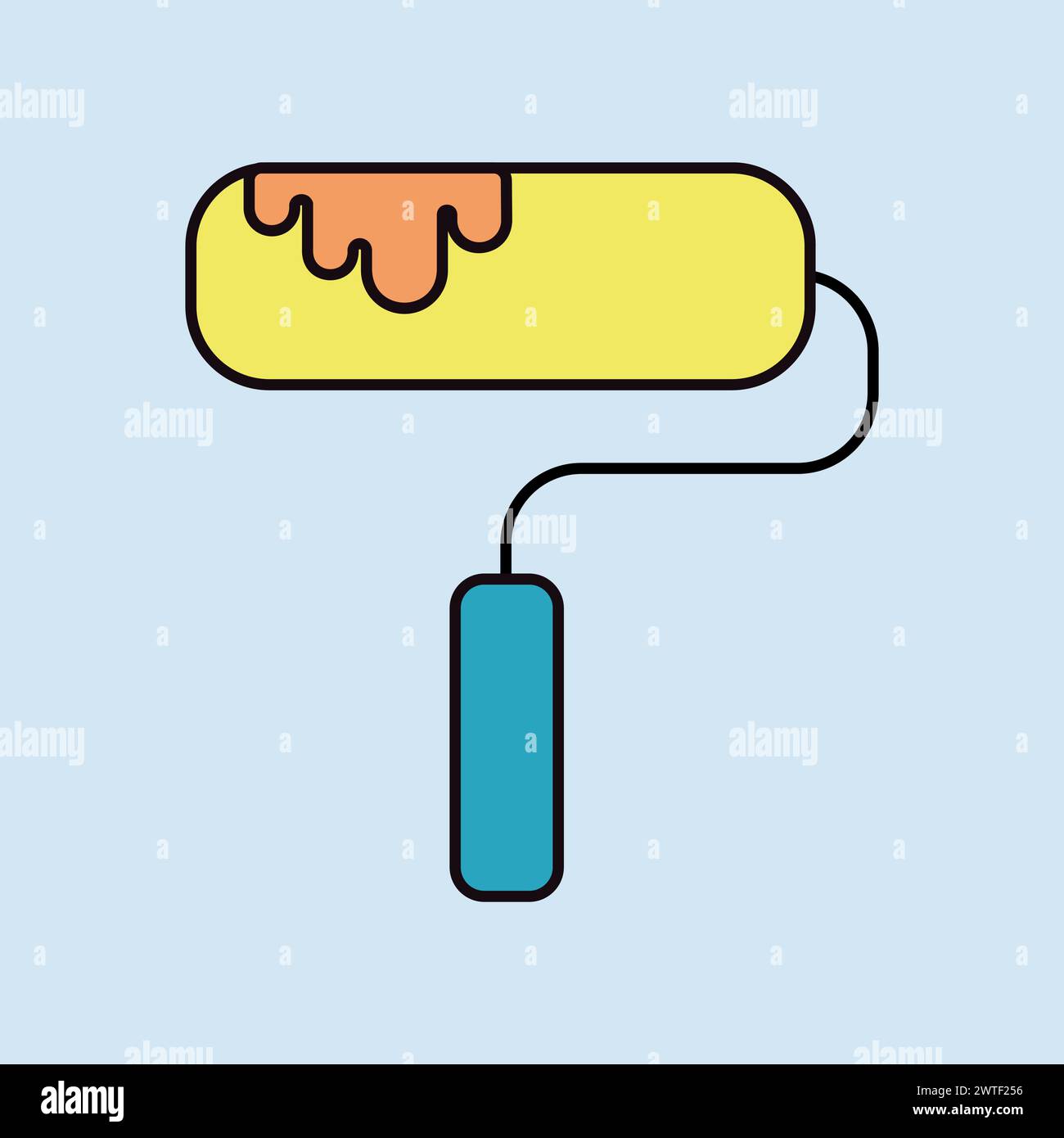 Paint Roller vector icon. Construction, repair and building. Graph ...