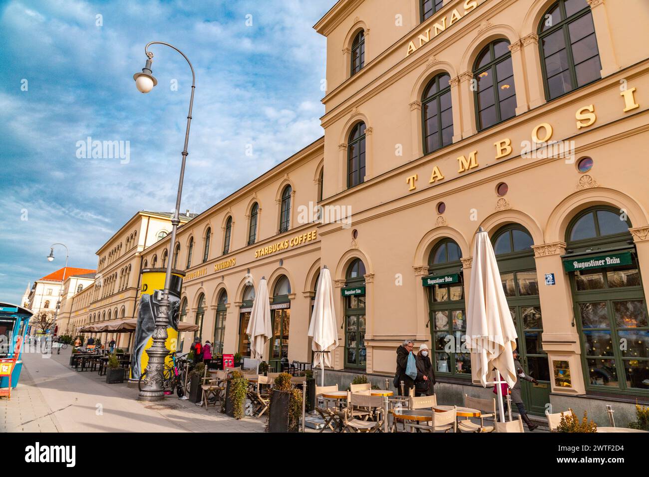 Munich, Germany - December 23, 2021: Leopoldstrasse is a major ...
