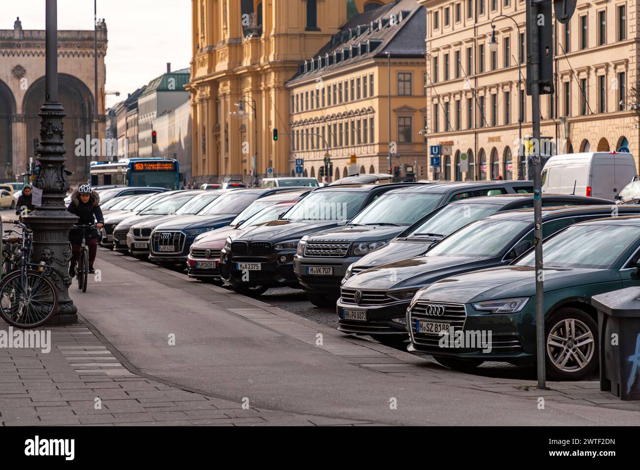 Munich, Germany - December 23, 2021: Leopoldstrasse is a major ...