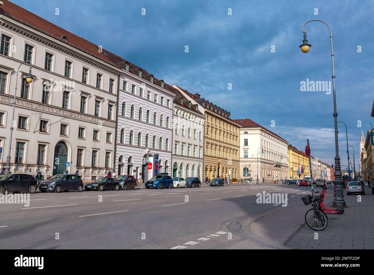 Munich, Germany - December 23, 2021: Leopoldstrasse is a major ...