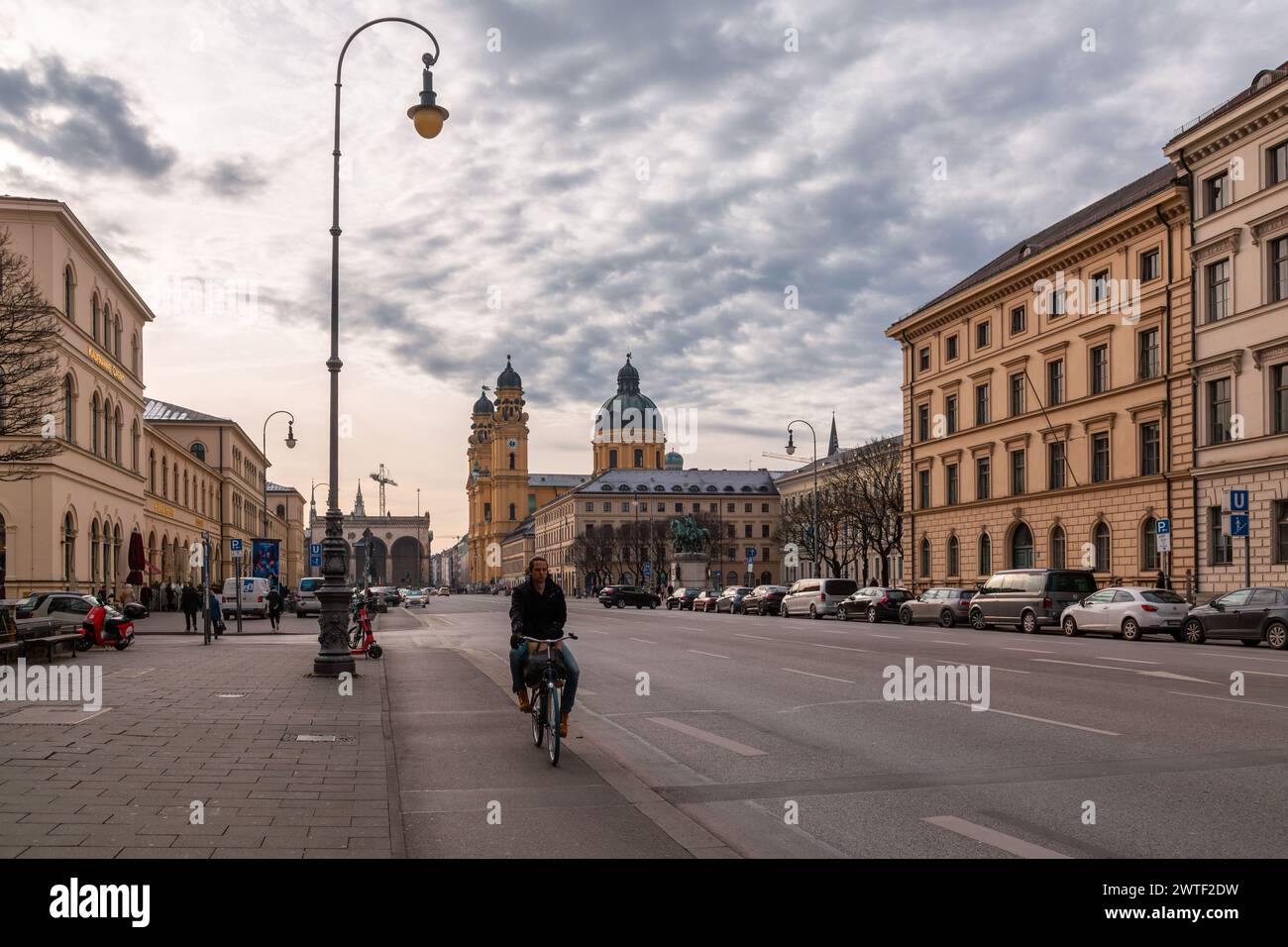 Munich, Germany - December 23, 2021: Leopoldstrasse is a major ...