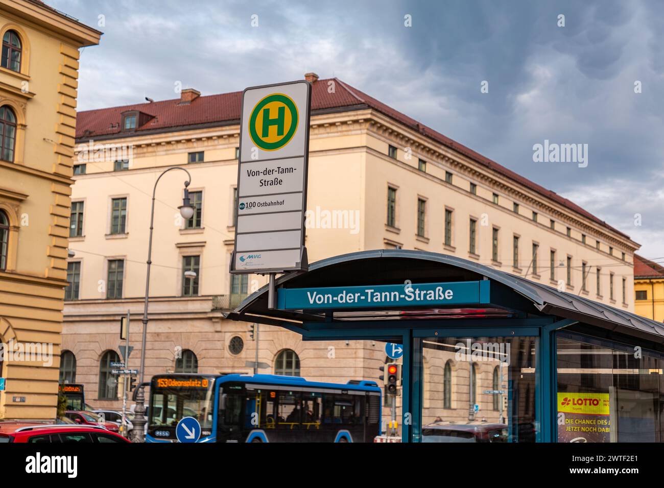 Munich, Germany - December 23, 2021: Leopoldstrasse is a major ...