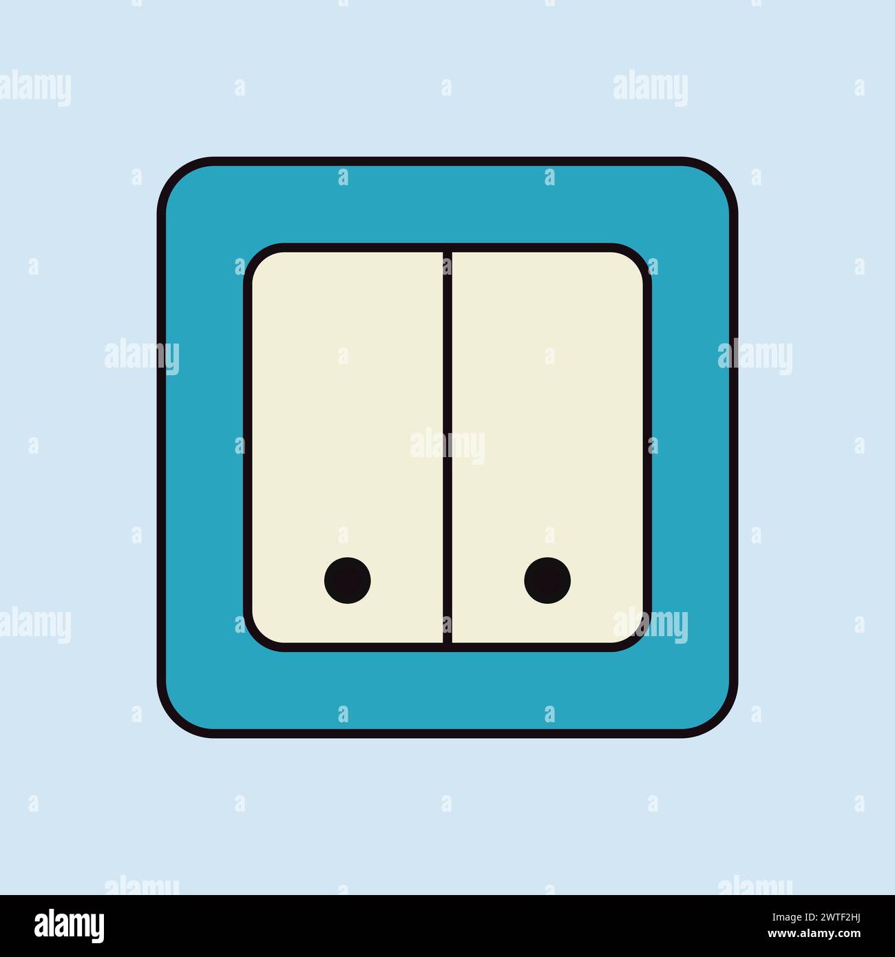 Electrical Switch two buttons flat icon. Construction, repair and ...
