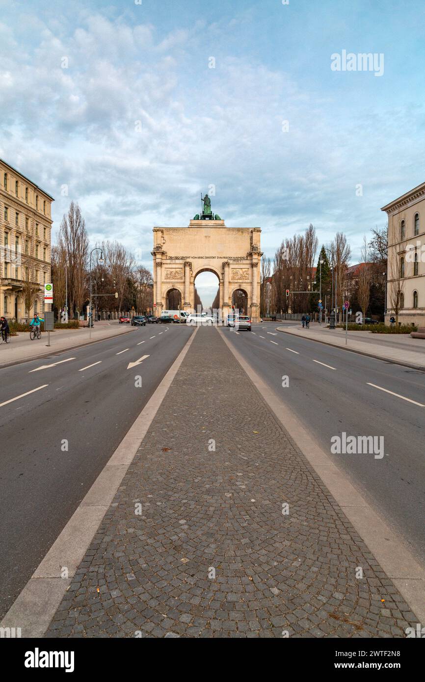 Munich, Germany - December 23, 2021: The Siegestor, The Victory Gate in ...