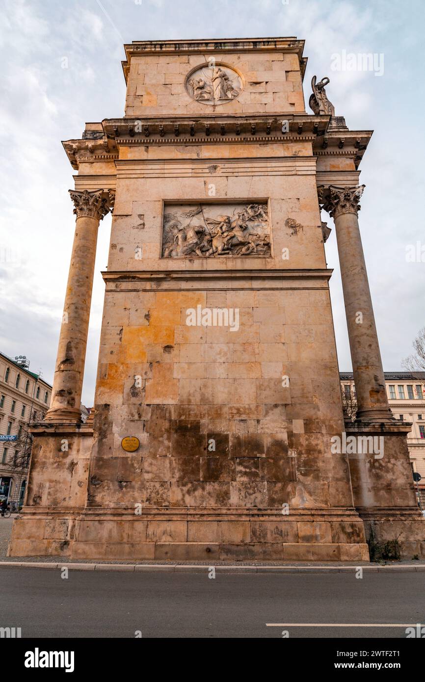 Munich, Germany - December 23, 2021: The Siegestor, The Victory Gate in ...