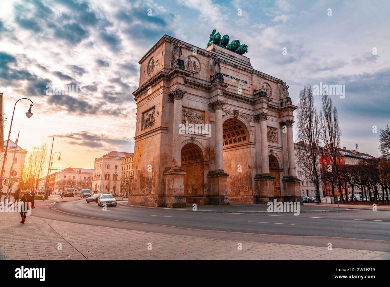 Munich, Germany - December 23, 2021: The Siegestor, The Victory Gate in ...
