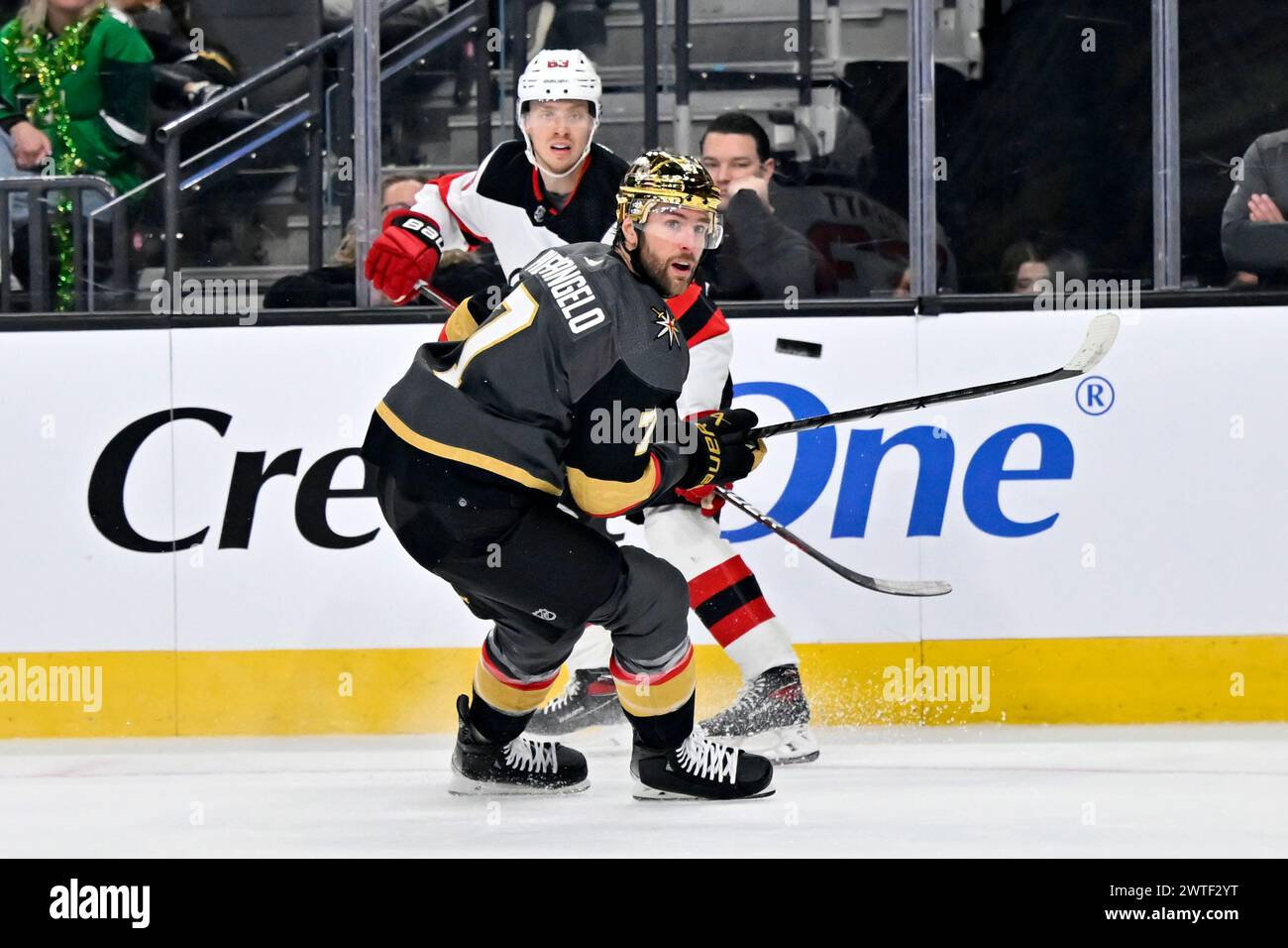 New Jersey Devils left wing Jesper Bratt (63) and Vegas Golden Knights ...
