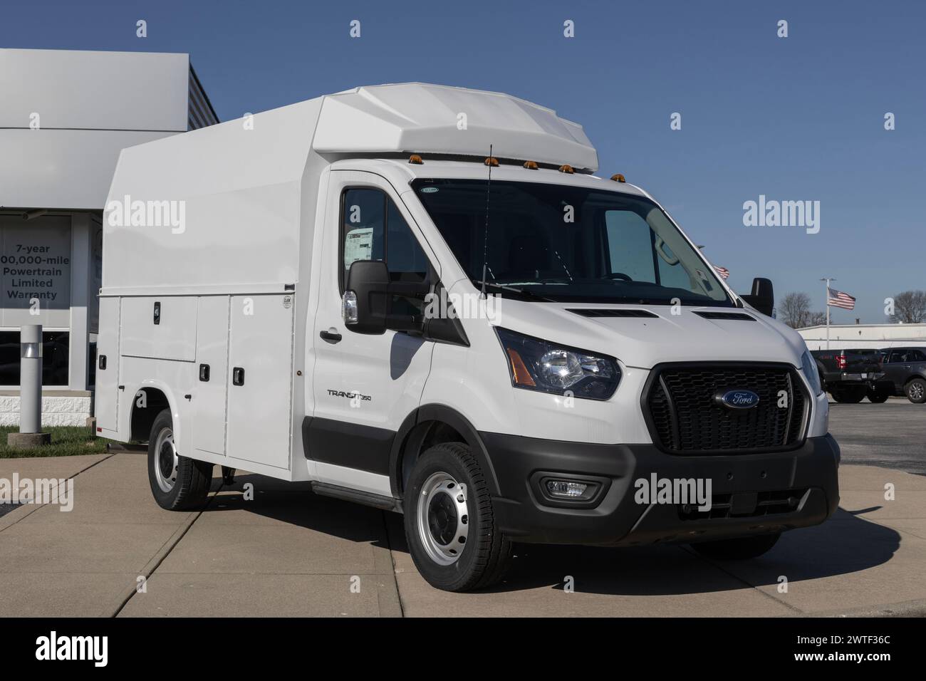 Greenwood - March 16, 2024: Ford Transit 350 LR Cutaway Van display at ...