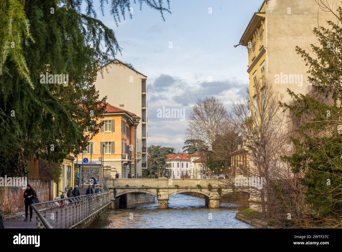 Monza, Italy - February 28, 2024: View of Ponte dei Leoni (Lion Bridge ...