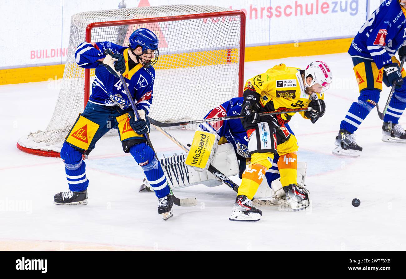 Zug, Switzerland, 17th Mar 2024: Goalkeeper #30 Leonardo Genoni (EV Zug ...