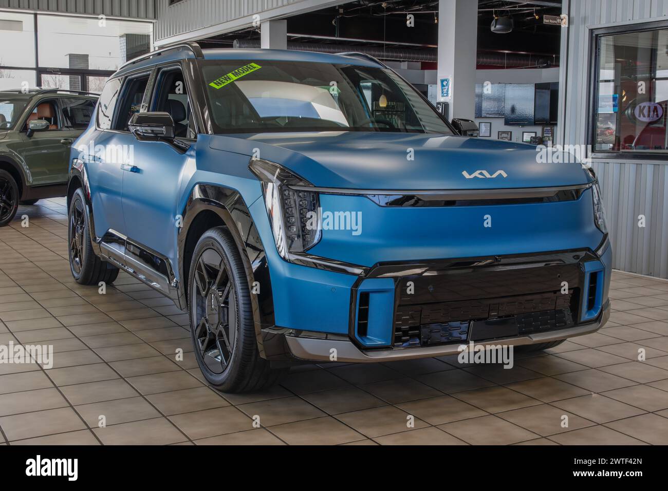 Indianapolis - March 16, 2024: Kia EV9 GT-Line EV Electric Vehicle ...