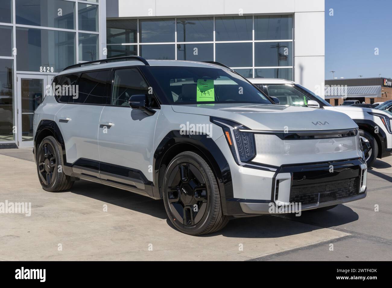 Indianapolis - March 16, 2024: Kia EV9 EV Electric Vehicle display at a ...