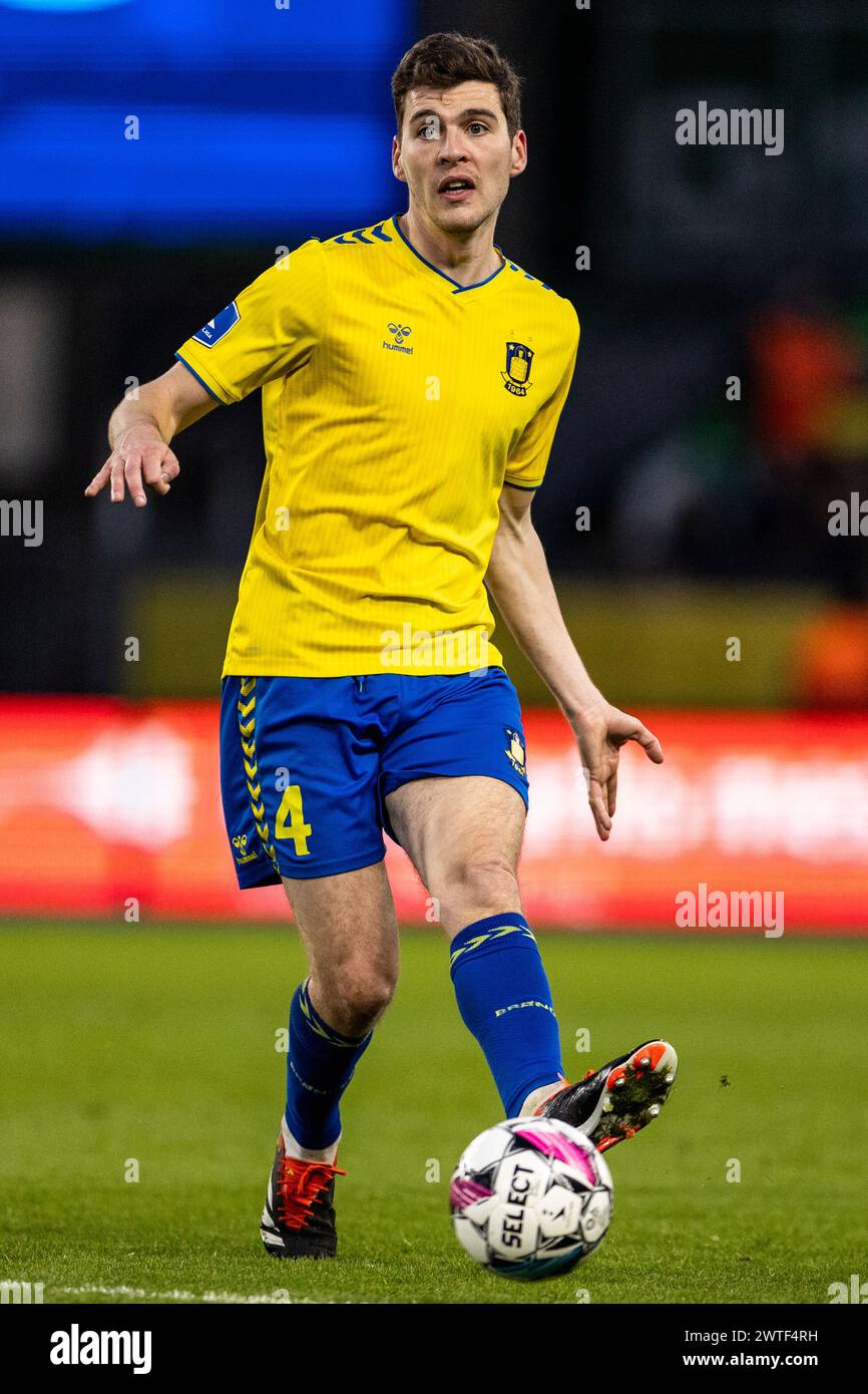 Brondby, Denmark. 17th Mar, 2024. Jacob Rasmussen (4) of Broendby IF ...