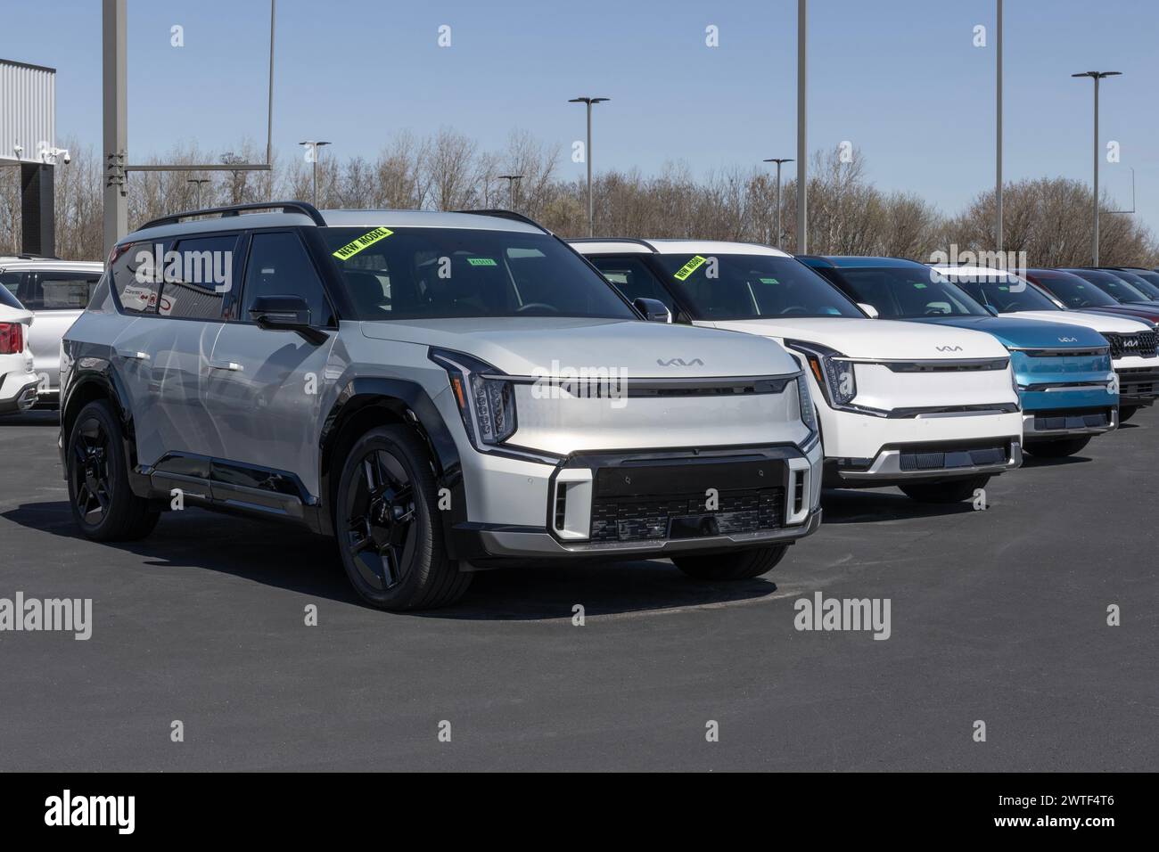 Indianapolis - March 16, 2024: Kia EV9 EV Electric Vehicle display at a ...