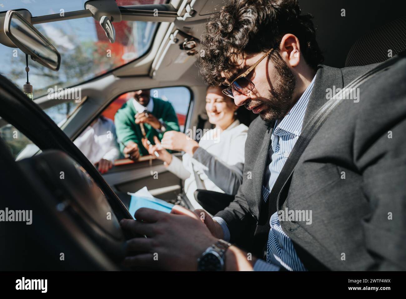 Business men commuting work together hi-res stock photography and ...