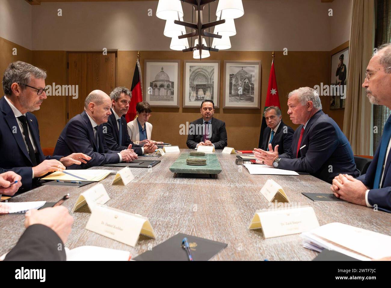 Jordan s King Abdullah II meeting with German Chancellor Olaf Scholz in ...