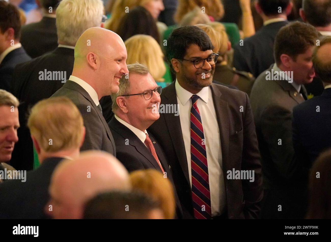 DUP leader Sir Jeffrey Donaldson during the St Patrick's Day Reception ...
