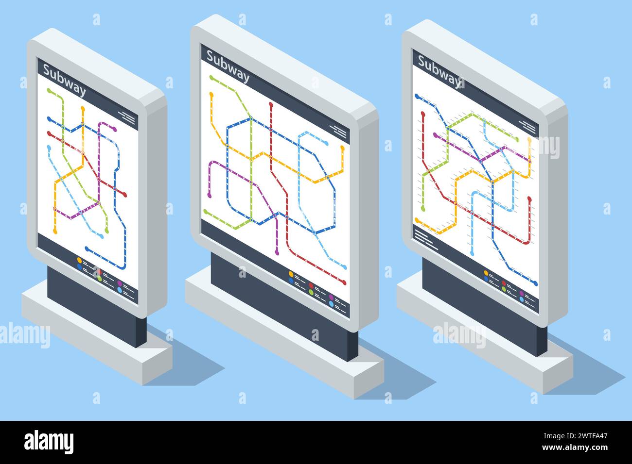 Isometric metro or subway map. Underground way. Fictional metro map ...