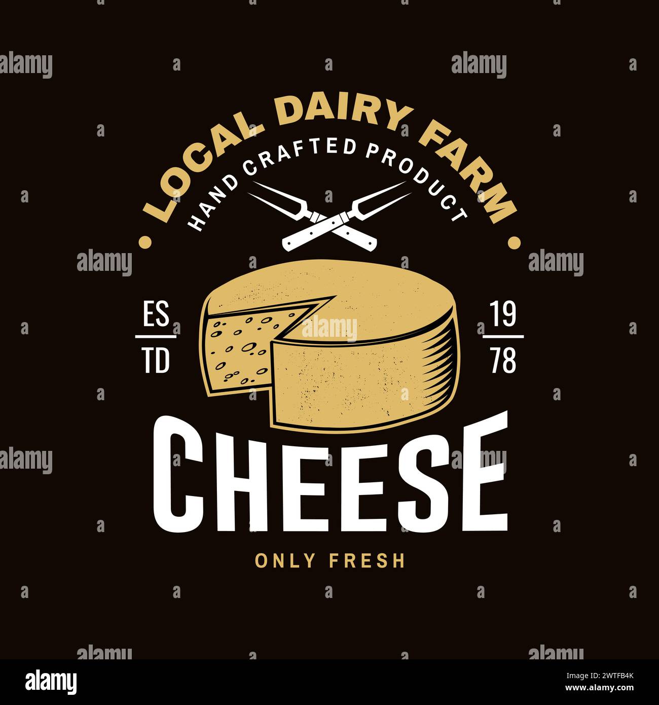Fresh cheese badge design. Template for logo, branding design with ...